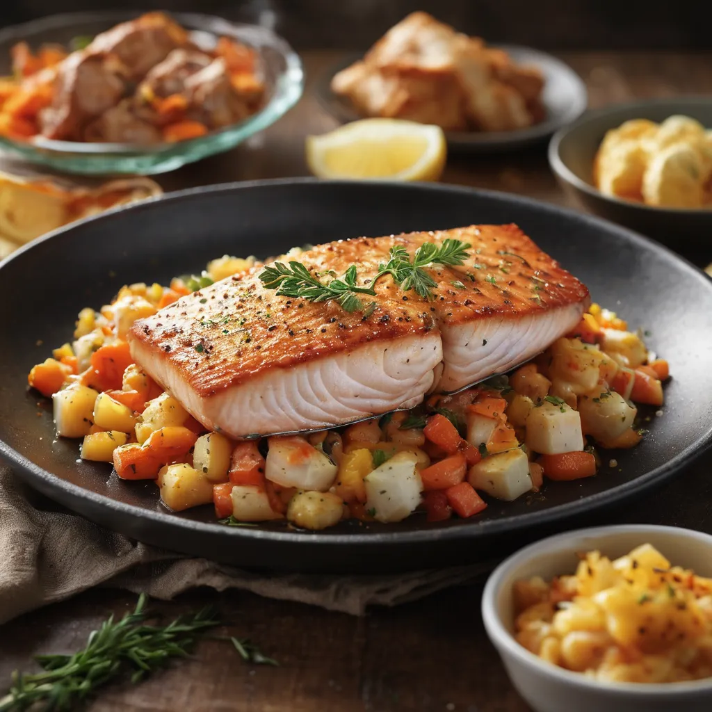 Baked Fish Fillet with Fresh Vegetables Recipe