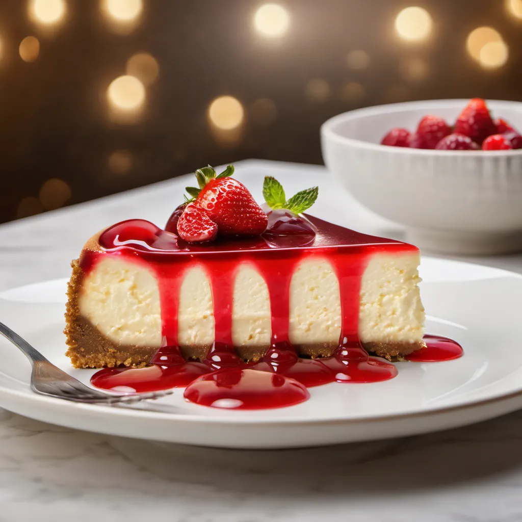 Indulge in the Exquisite Cheesecake with Strawberries