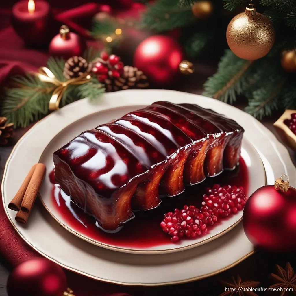Pomegranate-Glazed Christmas Ribs
